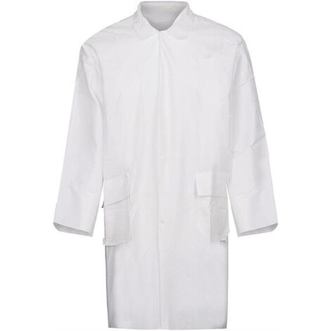 Tablier de protection chimique ® taille XL blanc Col 5boutons 2pochettes