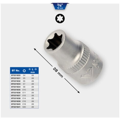 BRILLIANT TOOLS Douille Torx E 3/8" E10 - BT021835