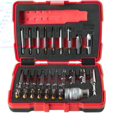KS Tools - Coffret d'embouts d'extraction pour vis TORX® et 6 pans, 34 pcs - 150.7060
