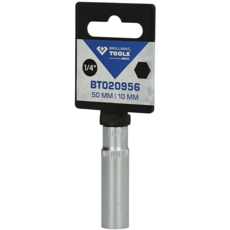 Brilliant Tools Douille 6 pans 1/4", version longue, 10 mm