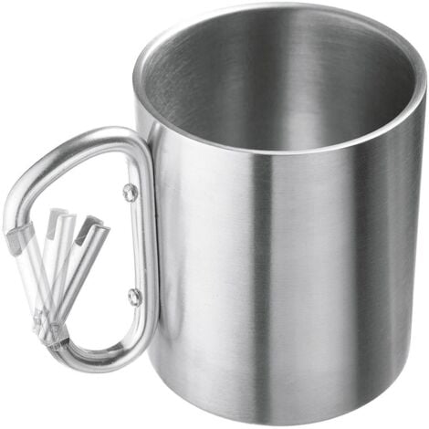 Tasse mit Karabinerhenkel Edelstahl 300ml