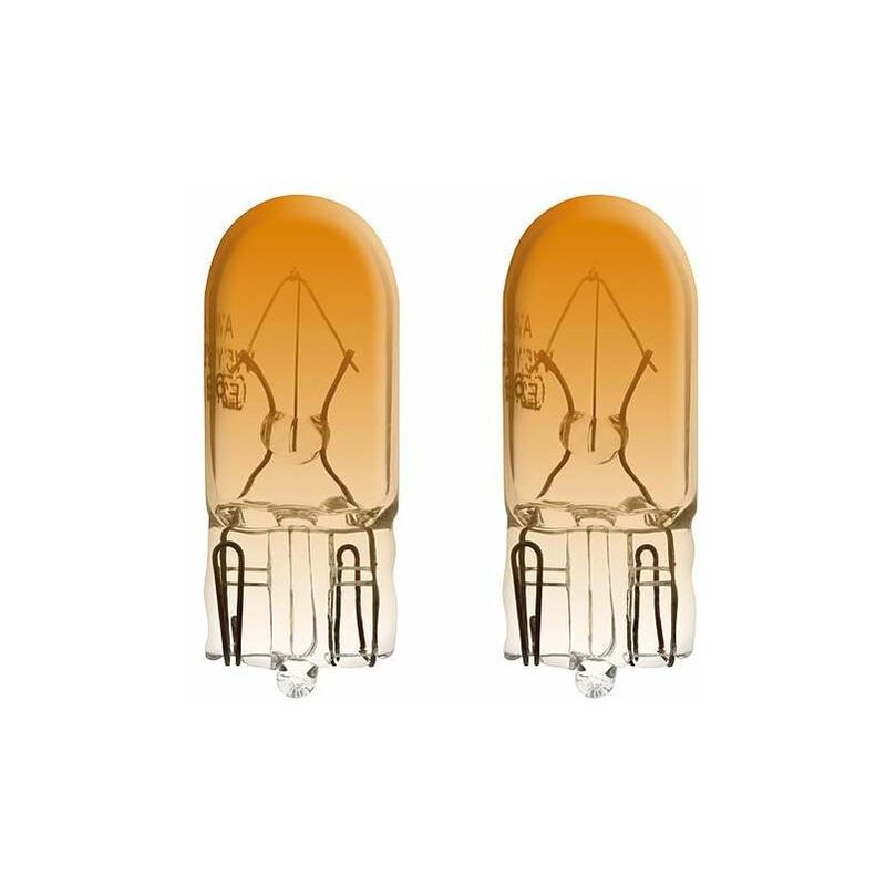 2x ampoule 12V 5W T10 W2,1x9,5D wedge orange voiture moto tracteur remorque