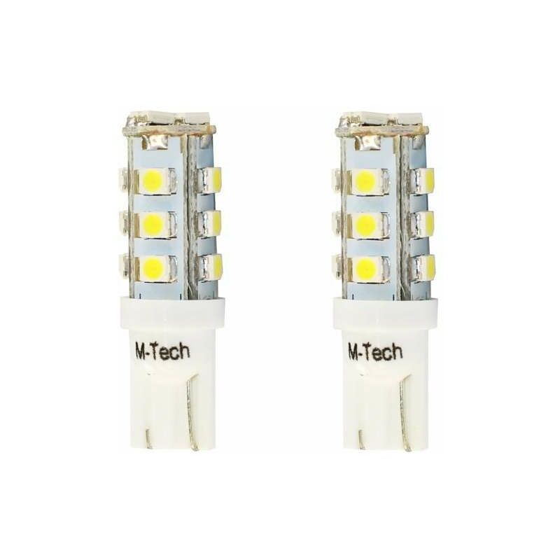 2x ampoule LED blanc 12V T10 W2,1x9,5D 5W 16x SMD 3528 voiture remorque moto camion