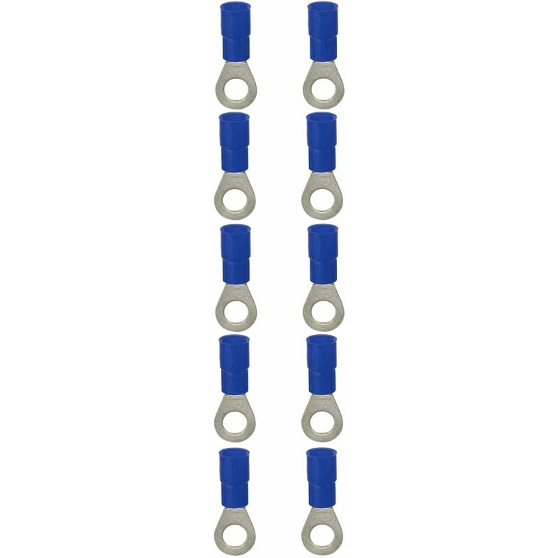 10x cosse pré-isolée mâle ronde à œillet 5mm bleu section de fil électrique 1mm² à 2,5mm² câble ...