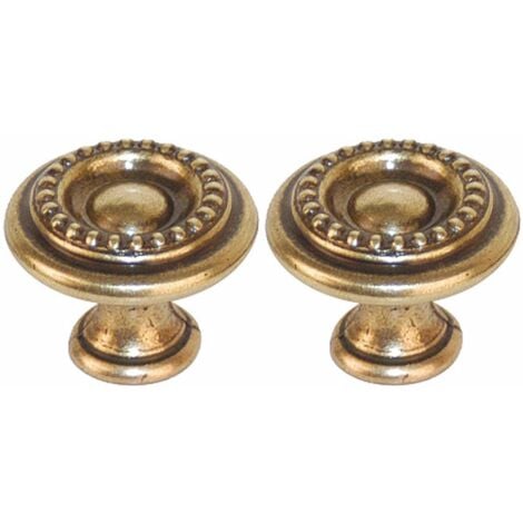 2x Bouton de meuble à visser rond 25mm style Louix XVI en zamak et ...