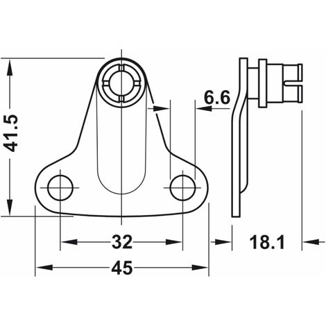 2x Equerre de fixation de compas sur caisson écartement 28mm en acier ...