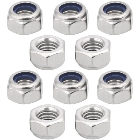10x Ecrou frein hexagonal en acier inoxydable A2 DIN 985 ISO 10511 ...