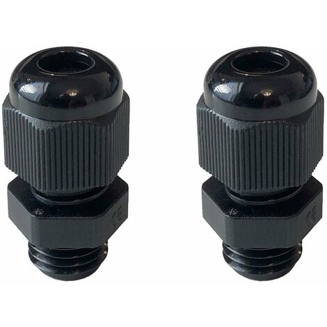 2x presse étoupe noir M20 pour câble diamètre 5mm - 9mm Connecteur Fils ...