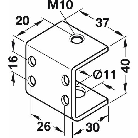 2x équerre de fixation double 30x40 étagère acier à visser filetage M10 ...