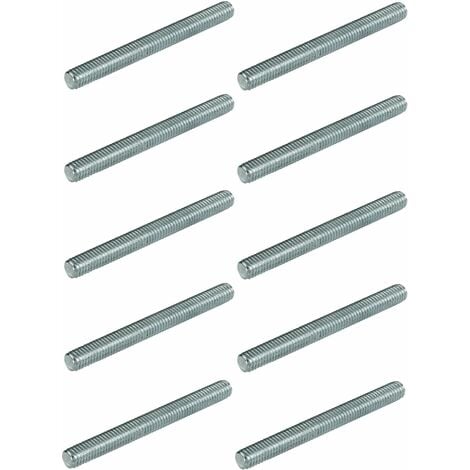 10x tige filetée M6 x L = 80mm acier vis filetage complet 6mm bricolage ...