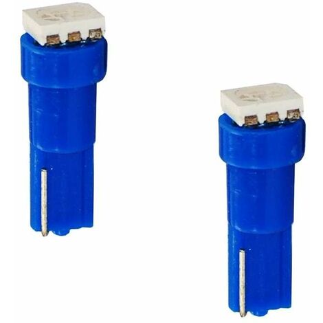 2x ampoule LED bleu 12V T5 W2,1x4,6D 0,24W 1x SMD 5050 voiture remorque ...