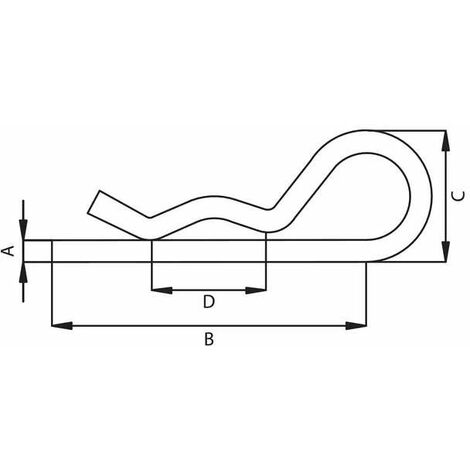 10x goupille beta simple diamètre 4mm x longueur 75mm acier zingué ...