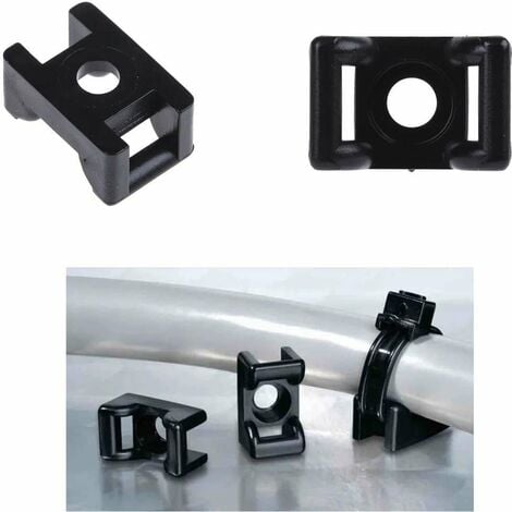 5x Œillet de fixation de ligatures de câbles en nylon noir embase ...