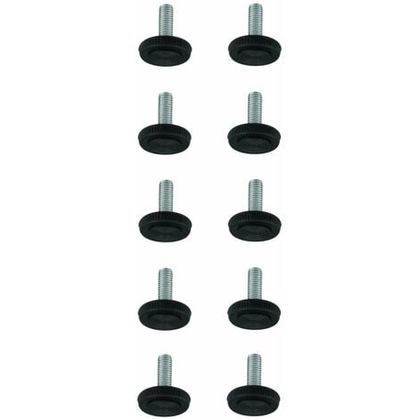 10x Vis pied M6 x 17 base 21mm bouton moleté tête plastique Molette Meuble Table Chaise Etagère ...