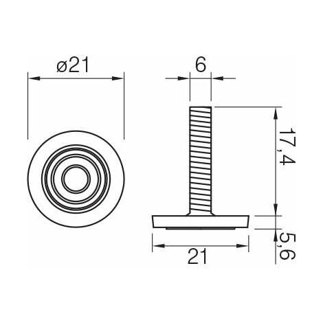 10x Vis pied M6 x 17 base 21mm bouton moleté tête plastique Molette Meuble Table Chaise Etagère ...