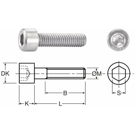10x Vis métaux CHC (BTR) acier inoxydable A2 norme DIN 912 RVS ...