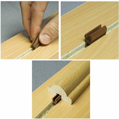 6x Système de fixation invisible à queue d'aronde plastique marron 13 x ...