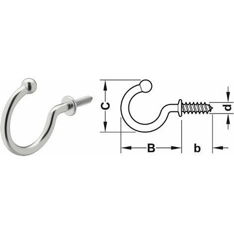 2x Crochet de fixation orientable à visser en acier inoxydable avec ...