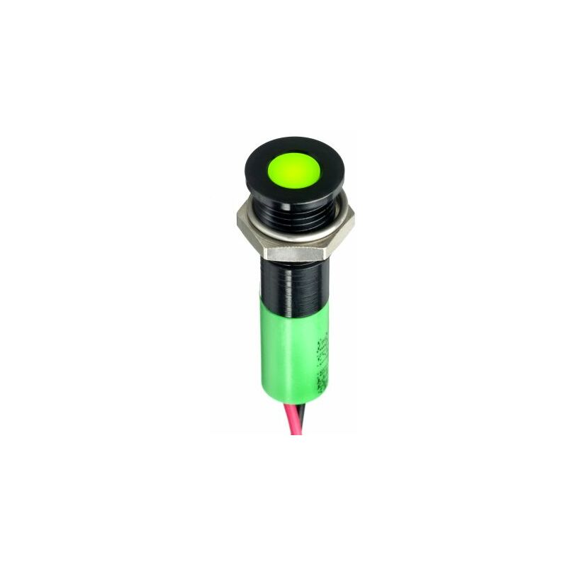 Voyant LED lumineux Vert RS PRO, dia. 8mm, 12V c.c., taille de la lampe ...