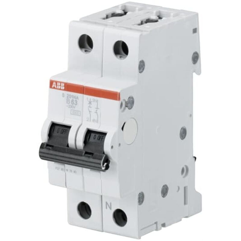 Disjoncteur ABB S200 1P+N, 63A, montage rail DIN ( Prix pour 1 )