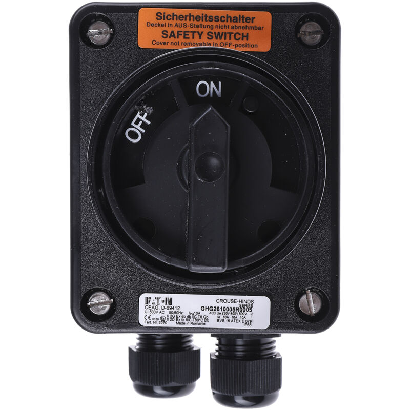 Interrupteur de fin de course Eaton, 2NF/1NO, 10A, ATEX ( Prix pour 1 )