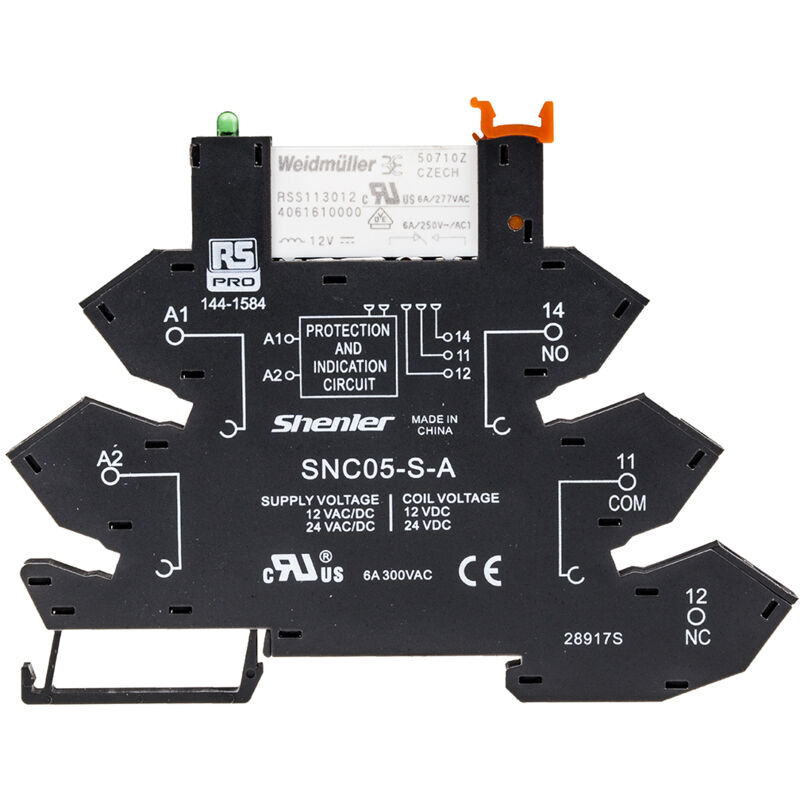 Module de relais d'interface 12V c.a. / V c.c., 1 RT, montage Rail DIN ...