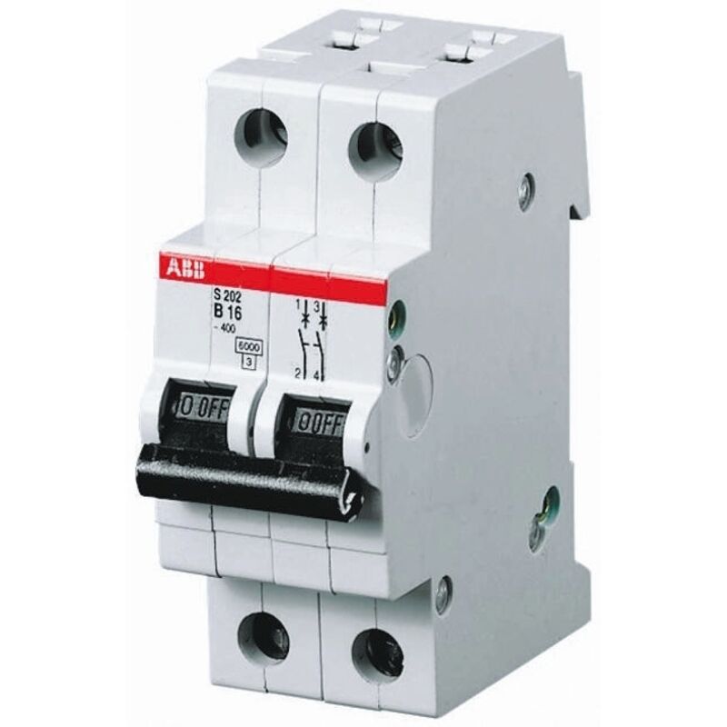 Disjoncteur ABB S200M 2P, 50A, pouvoir de coupure 10 kA, montage rail ...