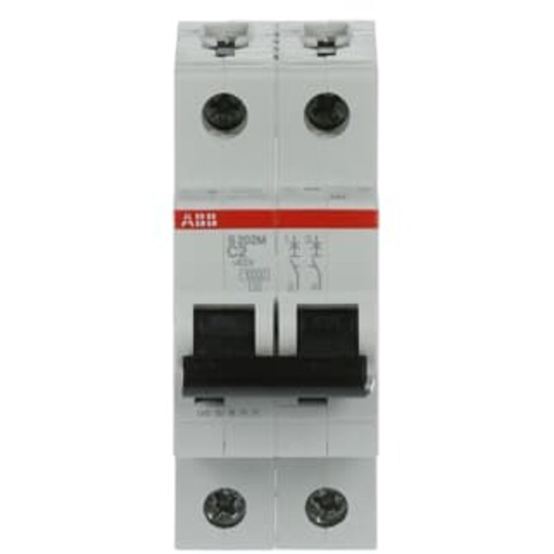 Disjoncteur ABB S200M 2P, 2A, pouvoir de coupure 10 kA, montage rail DIN ( Prix pour 1 )