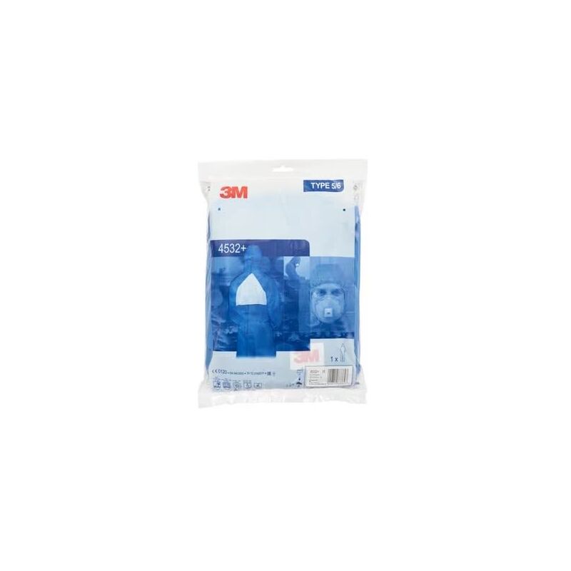 Combinaison de protection à capuche 3M 4530, M en Tissu SMS Bleu ( Prix ...