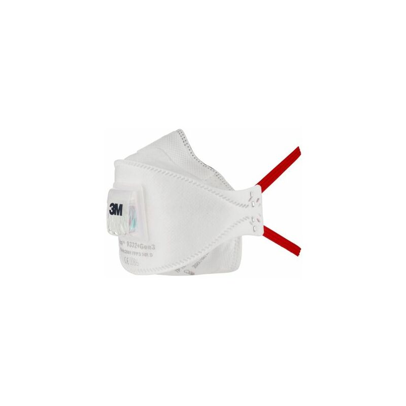 Masque respiratoire jetable 3M FFP3, avec soupape série Aura™ 9300+Gen3, avec clip nasal ...