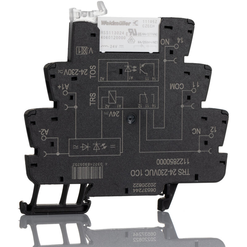 Relais d'interface Weidmuller TRS, 24 230V c.a. / V c.c., 1 RT, montage ...