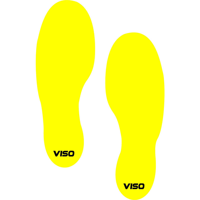 Sticker sol, avec pictogramme : Panneau de sol en forme de pied, en PVC ...