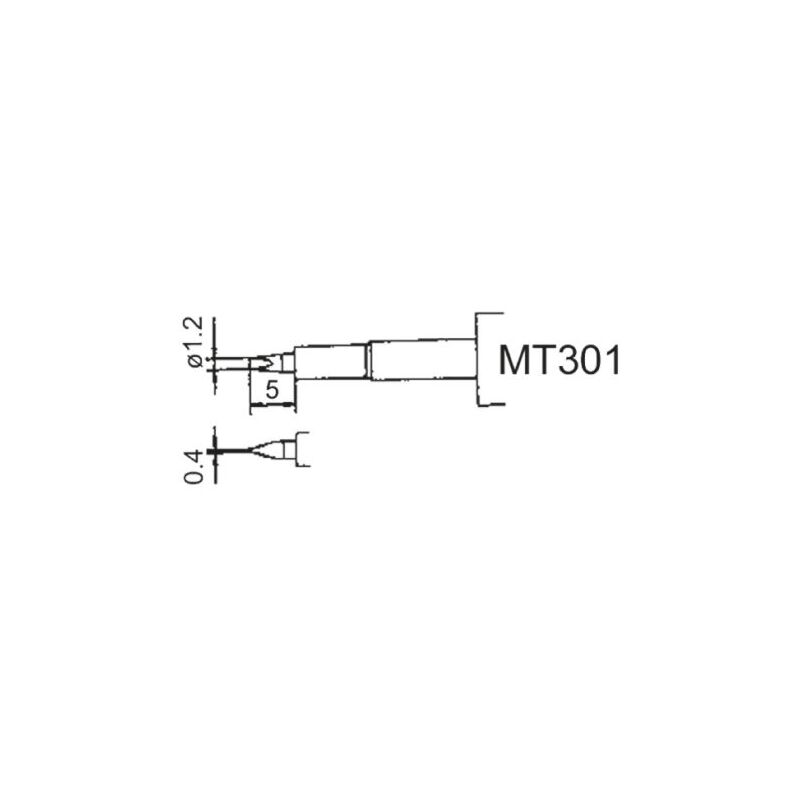 Panne de fer à souder MT301 Weller, Ciseau droit, série MT, 1.19 mm ...