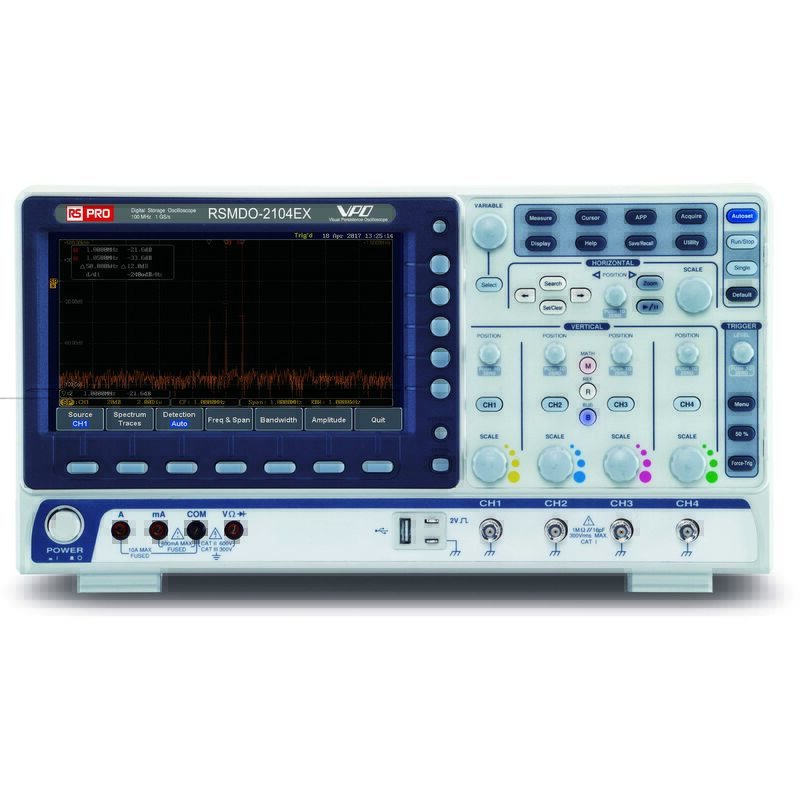 Oscilloscope De table RS PRO, 4 voies, 100MHz ( Prix pour 1 )