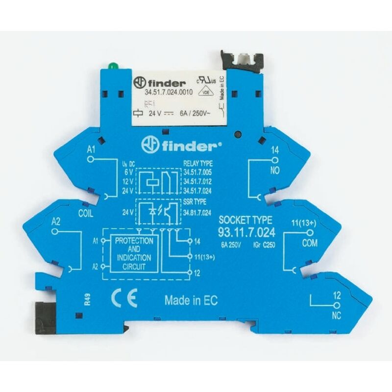 Relais d'interface 12V c.c., 1 RT, montage Rail DIN, série , 38 Series ...