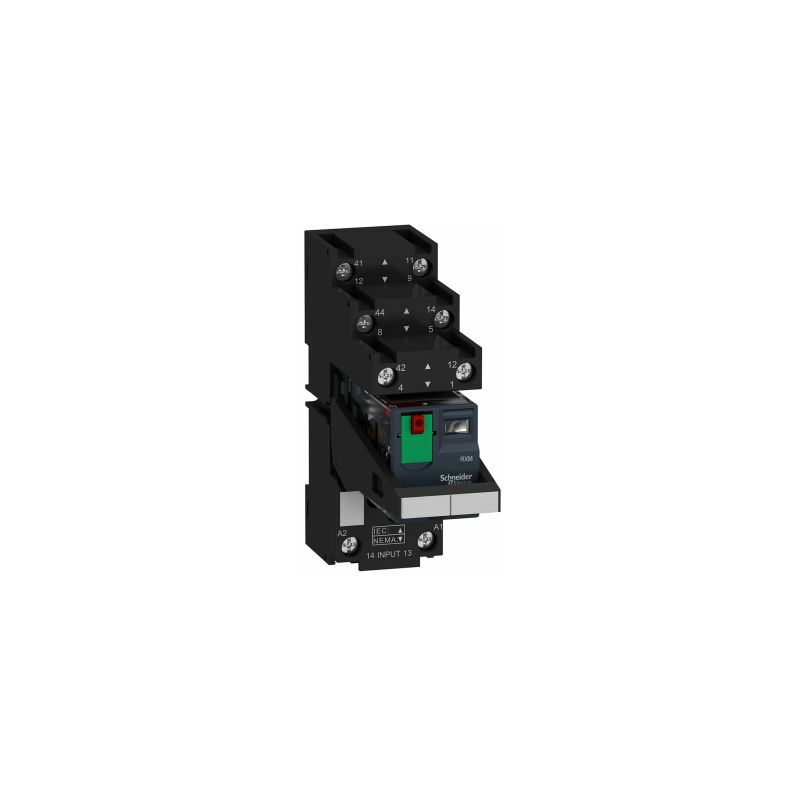 Relais d'interface 24V c.a., 2 RT, montage Rail DIN, série RXM ( Prix ...