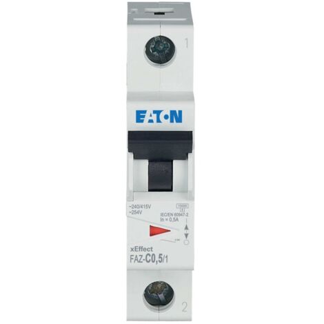 Disjoncteur Eaton Eaton Moeller 1P, 500mA, pouvoir de coupure 10 kA ...