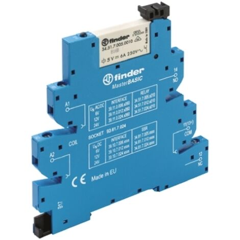 Relais d'interface Finder, 39 Series, 12V c.a. / V c.c., 1 RT, montage ...