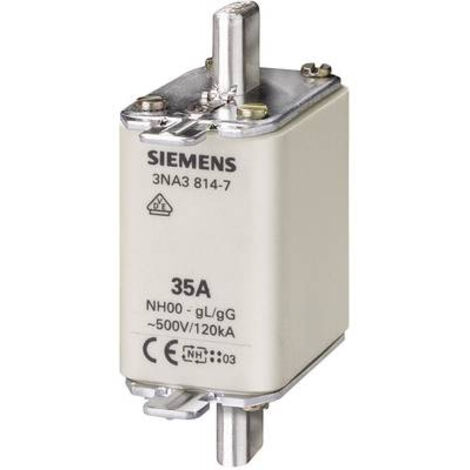 Fusible NH 63A Siemens NH00 500V c.a., gG ( Prix pour Paquet de 3 )