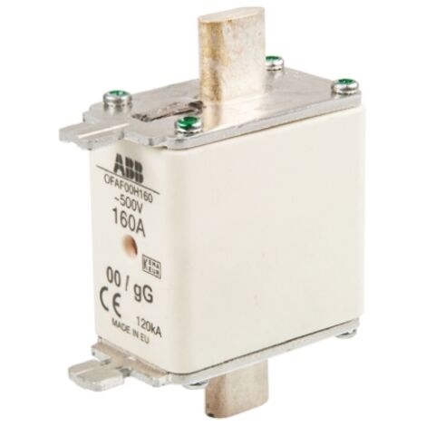 Fusible BS88 à pattes centrées 160A ABB NH00 500V, gG ( Prix pour 1 )