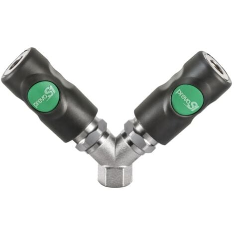 Raccord rapide de sécurité en Y PREVOST, Filetage vers Femelle G 3/8 Femelle 3/8pouces Euro 7.2 ...