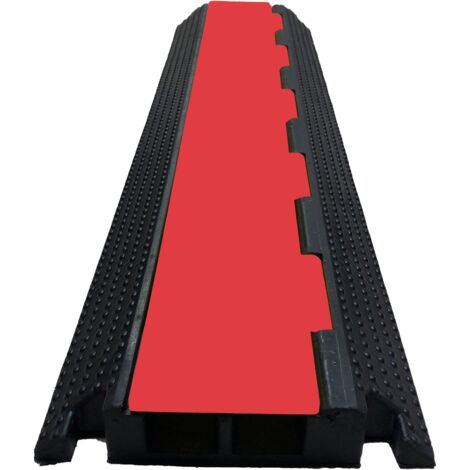 Protège câble RS PRO, long.: 1m, larg.: 249 mm, Caoutchouc Noir, Rouge ...