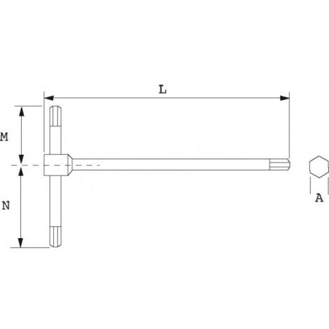 Clé Allen en T SAM 3mm Métrique Hexagonal, Bras Long ( Prix pour 1 )