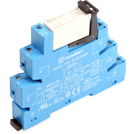 Relais d'interface 24V c.a. / V c.c., 2 RT, montage Rail DIN, série ...