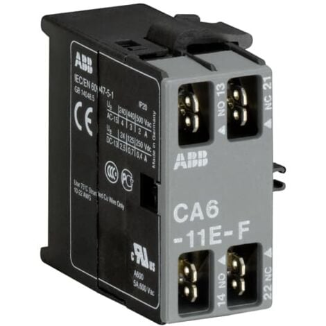 Contact auxiliaire ABB CA6 2 contacts 1NF/1NO Surface ( Prix pour Paquet de 10 )