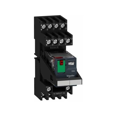 Relais d'interface 24V c.a., 2 RT, montage Rail DIN, série RXM ( Prix ...