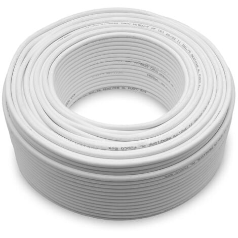 Cavo H05VV-F 2X1,50 Filo Elettrico Matassa Piattina Bianco Solcavi H215B