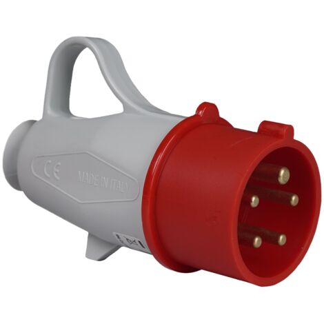 Dreiphasiger mobiler Stecker 3P+N+E 16A 400V 6h, IP44-Schraube