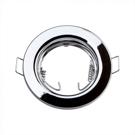 V-TAC VT-778-CH Einbaustrahlerhalter GU10 und GU5.3, rund, Chromfarbe ...