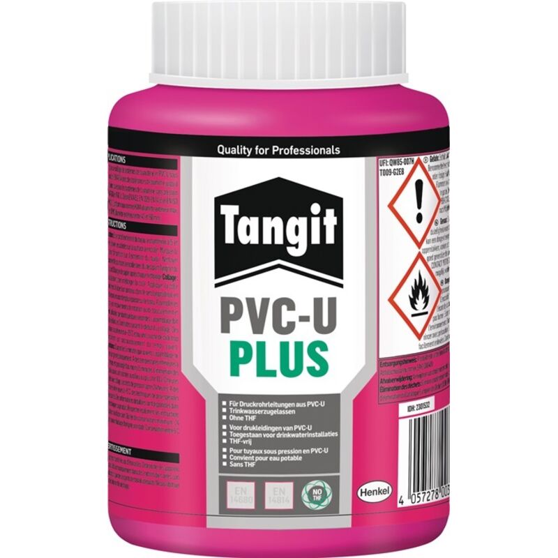 Adhésif spécial PVC-U PLUS, bidon de 500g TANGIT (Par 12)